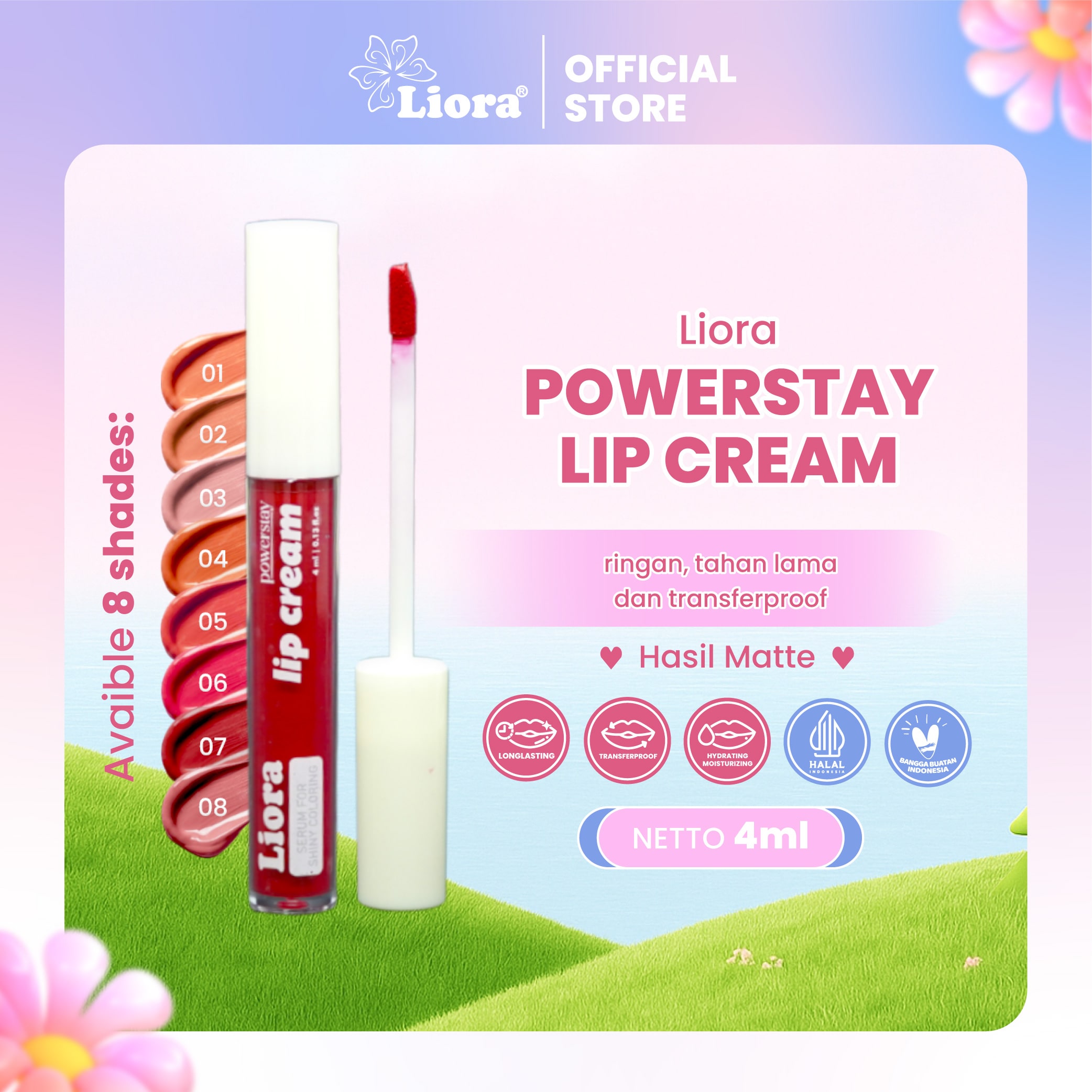 Liora Lip Cream (Power Stay-Non Transfer) - 4 ml - Liora Beauty